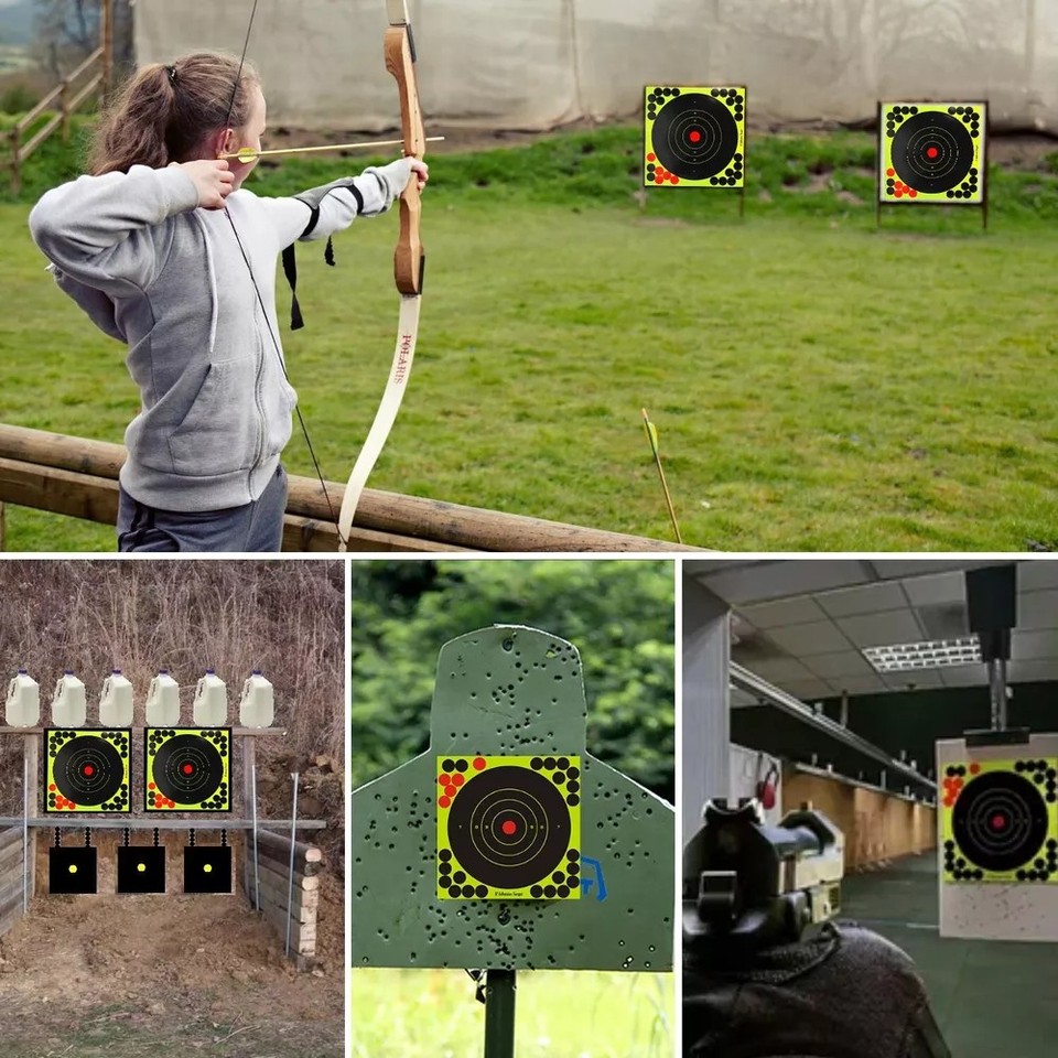 50xShooting Targets Self Adhesive Non Splatter Paper-Shots Burst Gun ...