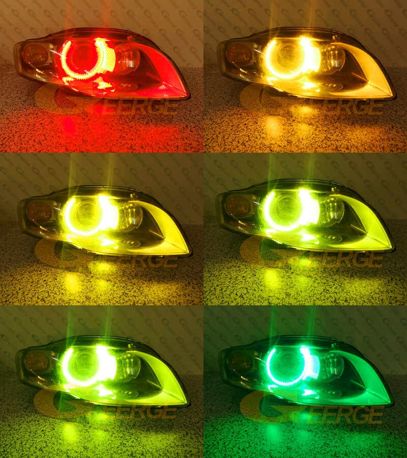 For Audi A3 8PA A4 S4 RS4 B7 Multi Color RGB LED Angel Eyes Kit ...