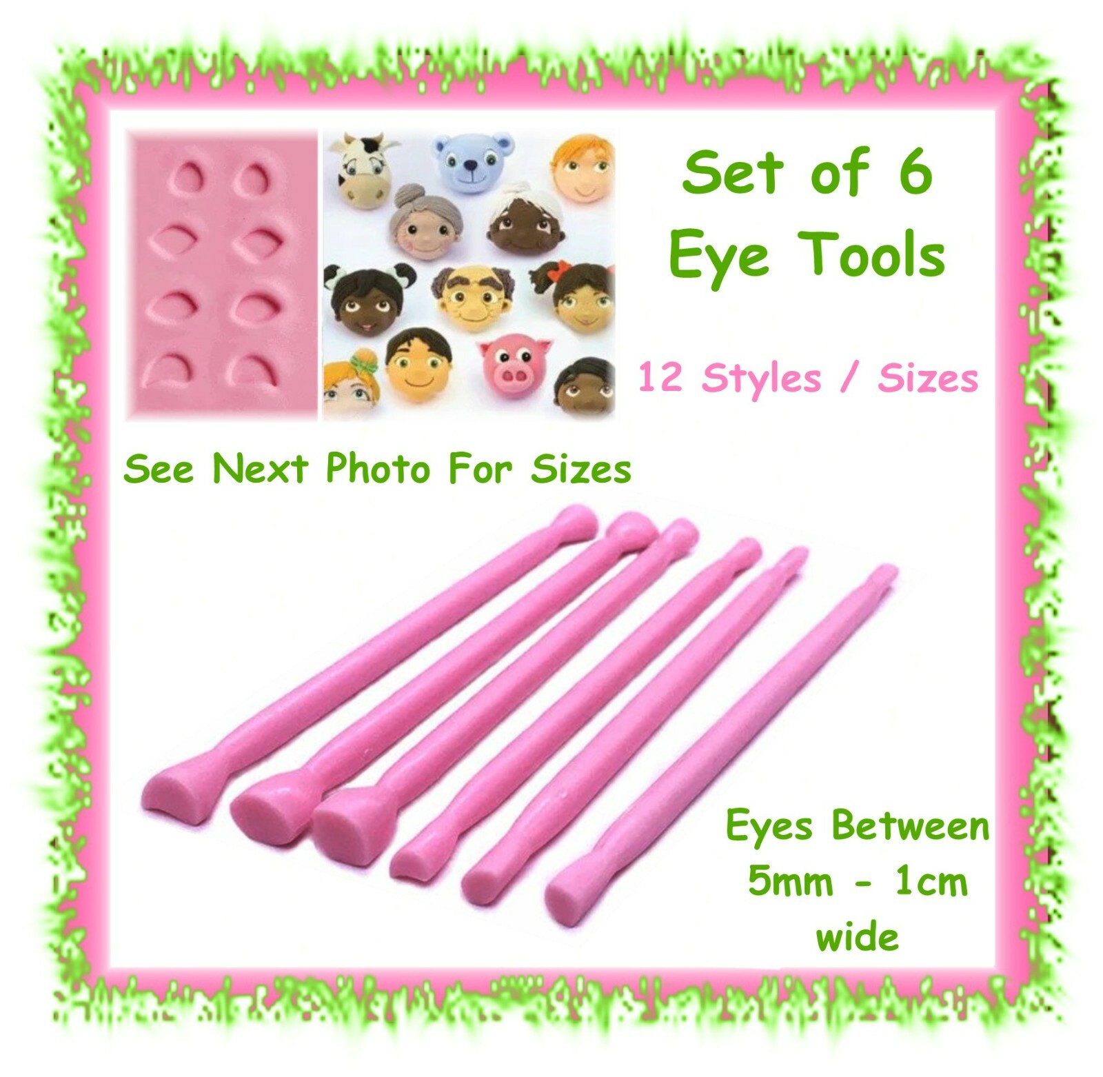 Clay / fondant shaper modelling sculpting tools - ball silicone polymer ...