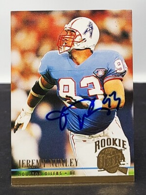 JEREMY NUNLEY Signed 1994 Fleer Ultra Football Card #400 Houston Oilers ...