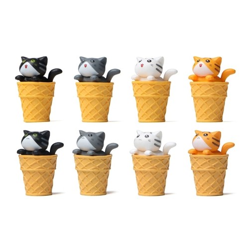 Home Statues Sculptures Plastic Cats Mini Figurine Miniature Sculpture ...
