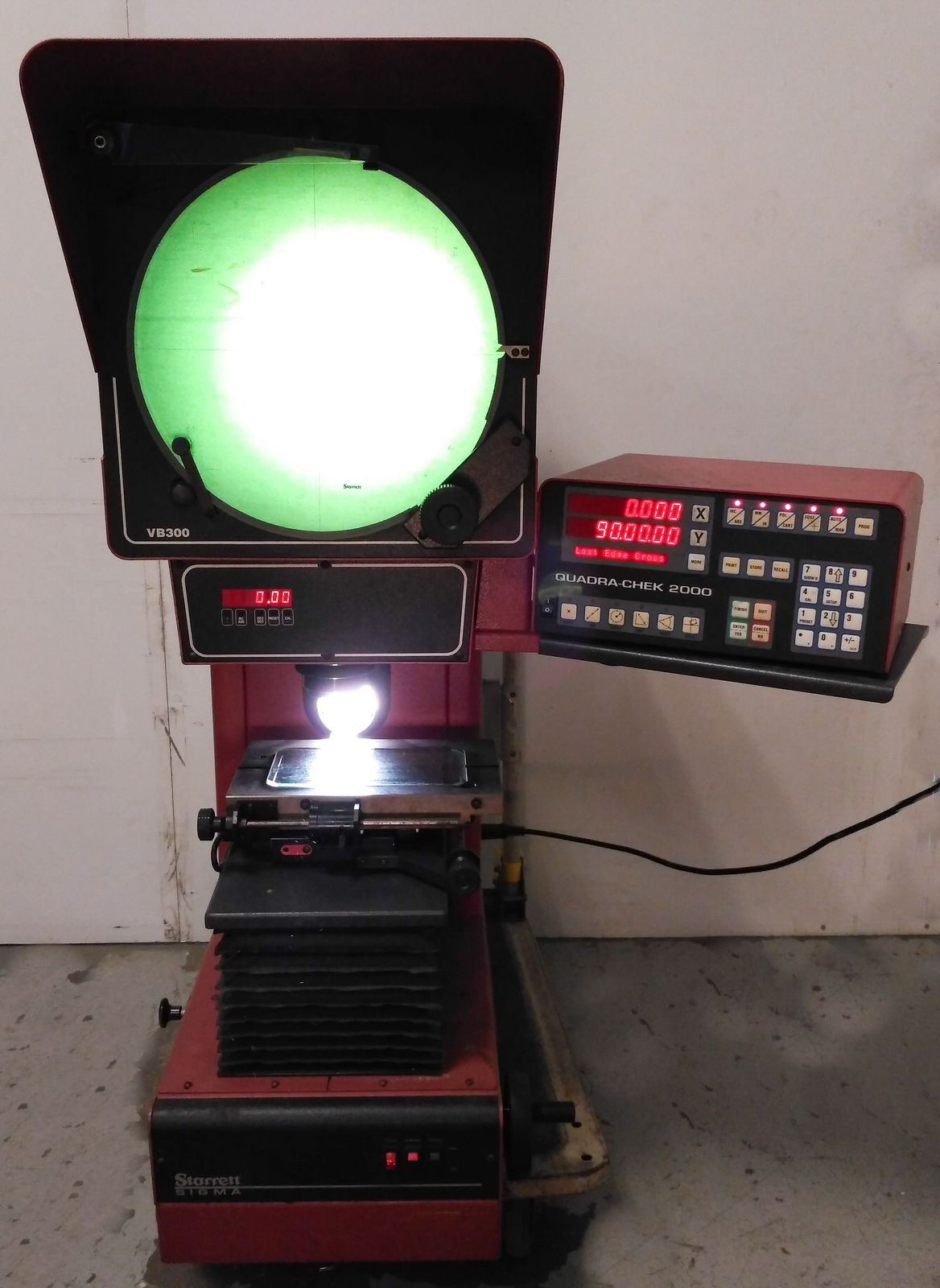 11450 STARRETT SIGMA VERTICAL BENCH OPTICAL COMPARATOR, QUADRA-CHEK ...