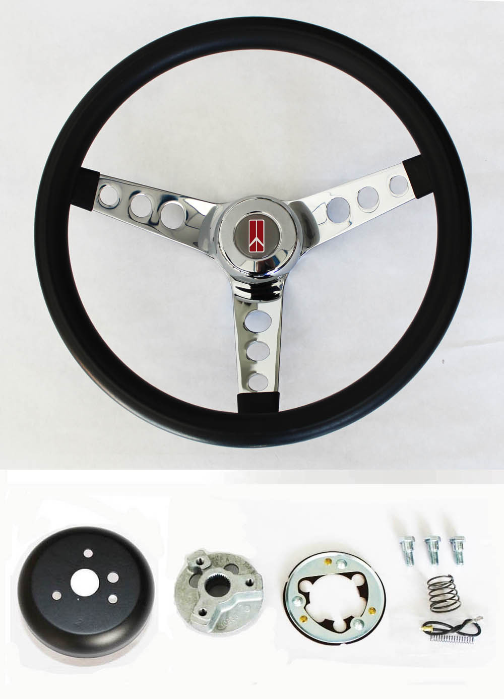 1964-1966 Oldsmobile F85 442 Cutlass 98 Black & Chrome Steering Wheel ...