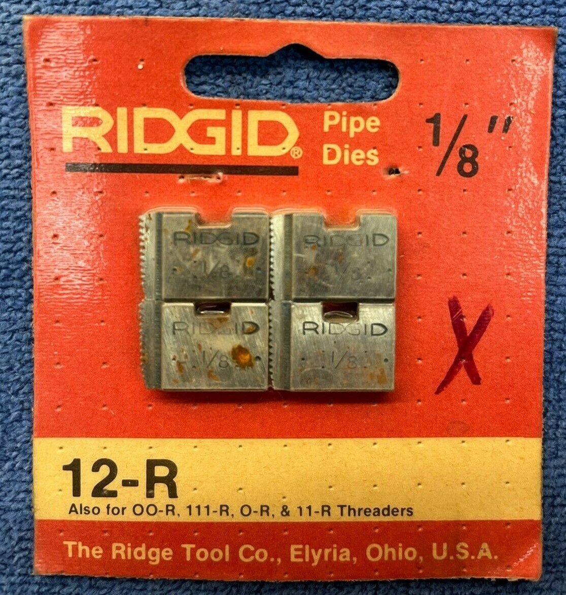 RIDGID 37810 1/8" NPT RH Pipe Threading Dies 1 set, Used in: 0R 11R ...