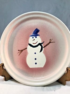 Snowman Plate Signed, Zeher 1992, Pink Background, Very Festive!! * | eBay