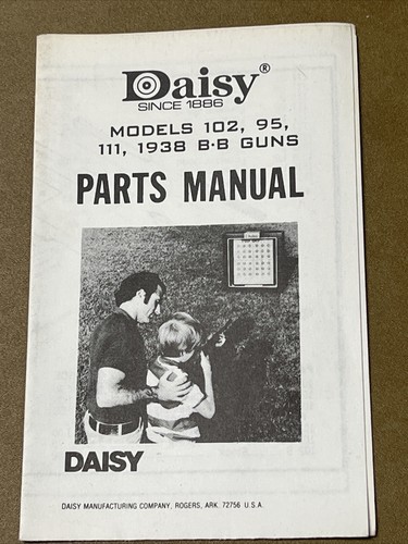 Original Daisy Models 102 95 111 1938 BB Rifle Gun Illustrated Parts ...
