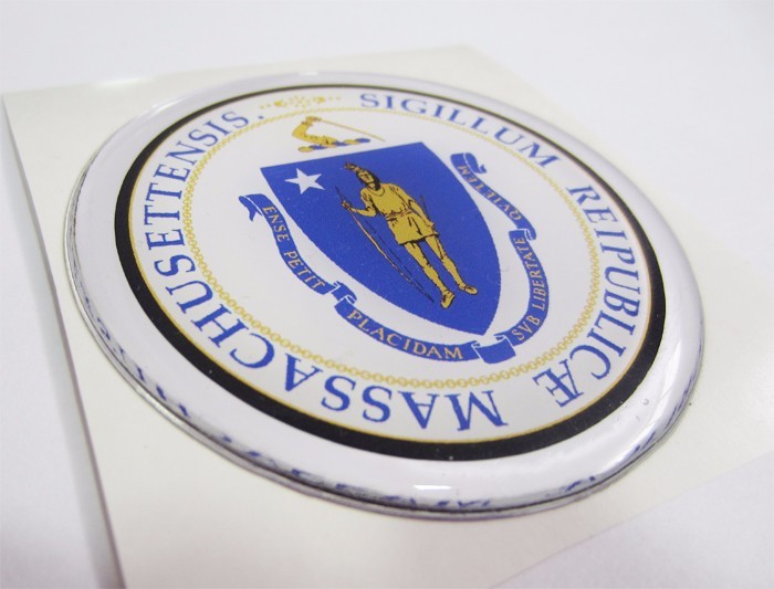 Sticker Great Seal State Massachusetts Shield Adhesive Decal Resin ...