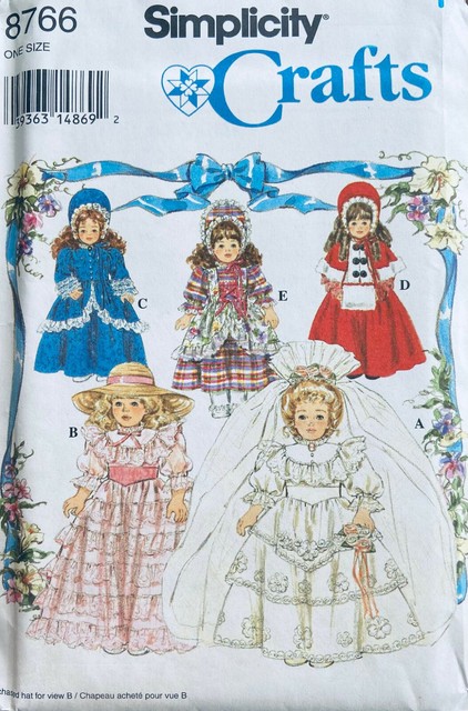 Simplicity 8766 Pattern for 16 and 18" Doll Dresses for sale online | eBay