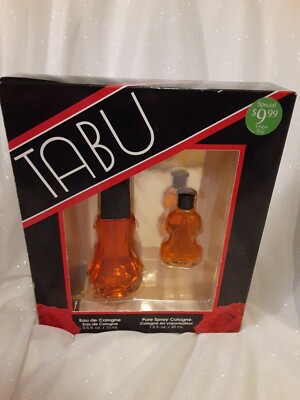 Vintage Tabu Cologne 1.5oz & Cologne Concentrate .5oz Gift Set New in ...