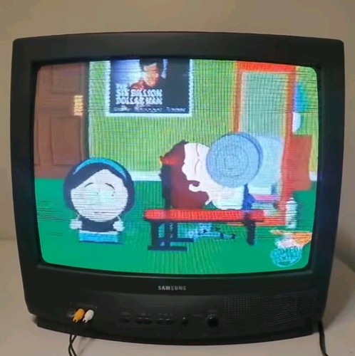 Vintage 2001 Samsung TXj1996 19" CRT TV Front Inputs Works (Black Line ...