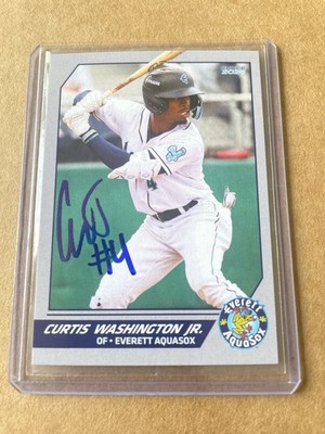Curtis Washington Jr. Everett Aquasox 2025 Autographed Card Mariners ...