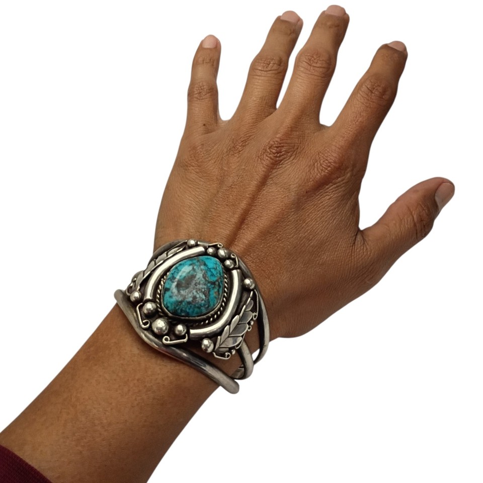 Attributed To Mark Chee Navajo 1940s Candelaria Turquoise Silver ...
