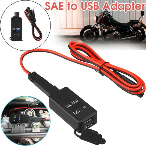 Dual Waterproof USB Port Motorcycle Charger Socket Black Power Adapter ...