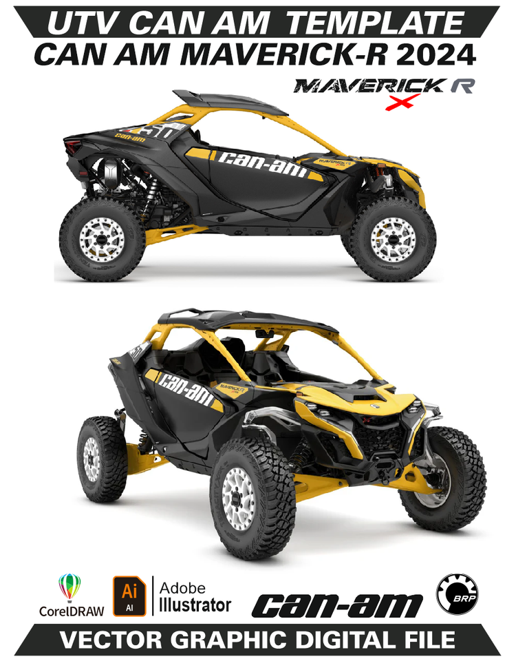 2024 Can-Am Maverick R Graphic Template Vector Format Ai Cdr EPS PDF ...