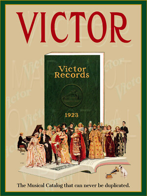 Victor Talking Machine Records Ad Printed on Satin Canvas | eBay