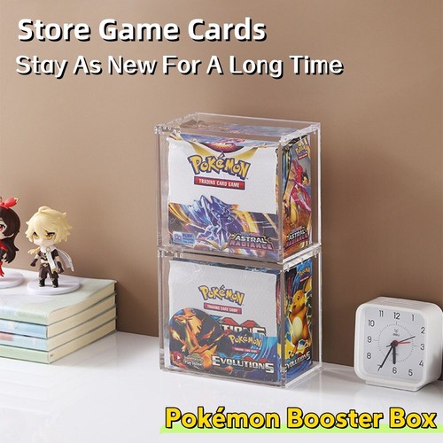 Premium Acrylic Display Case For Pokémon Booster Box Trainer Magnetic ...