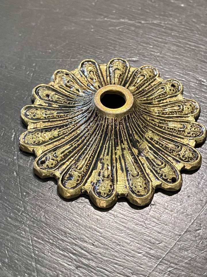 European Decorative Brass 4 Holes 3" Bobeche Chandelier Lamp Part Spain ...