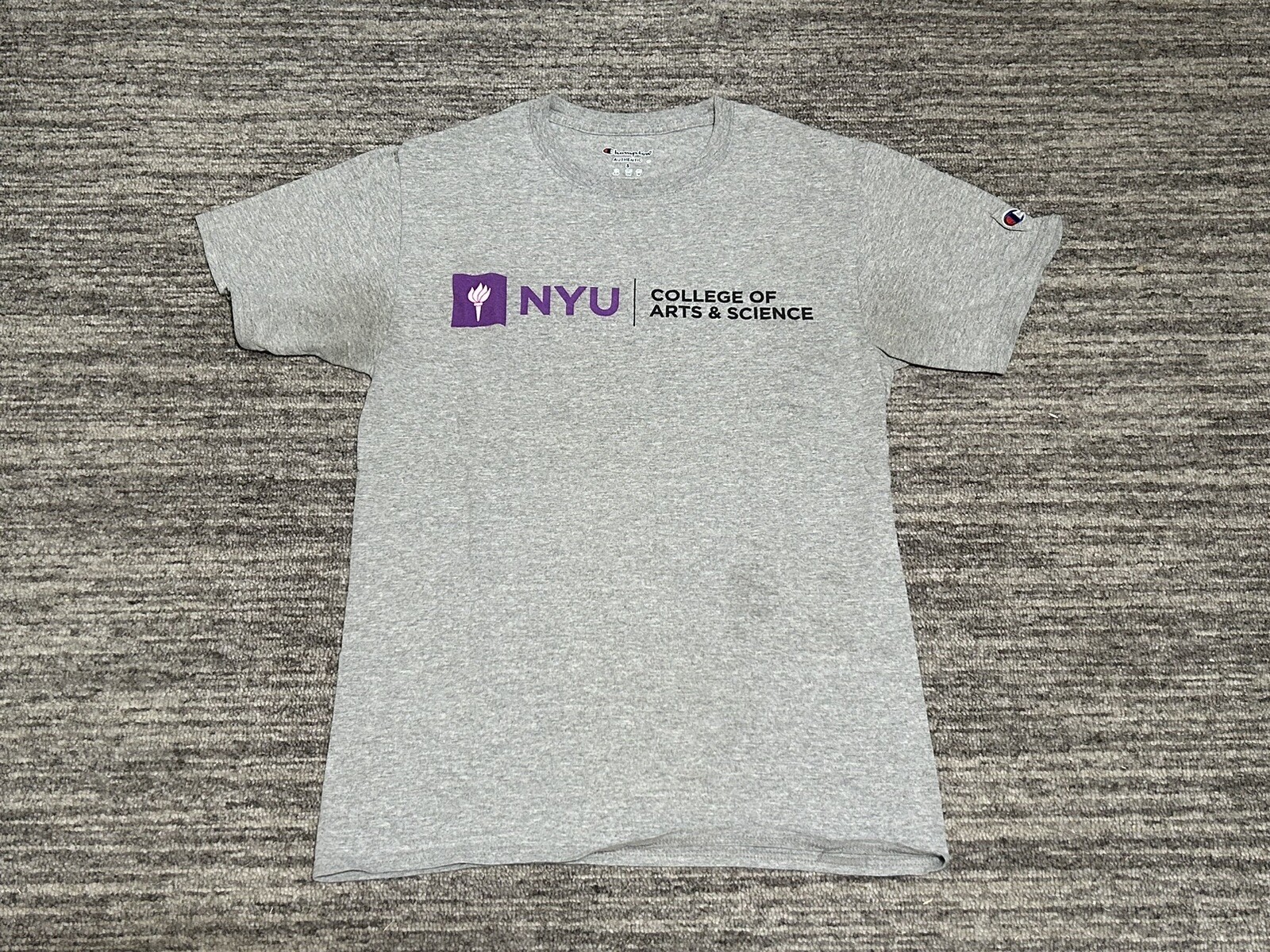 New York University Shirt Adult Small Gray Short Sleeve NYU College Tee ...