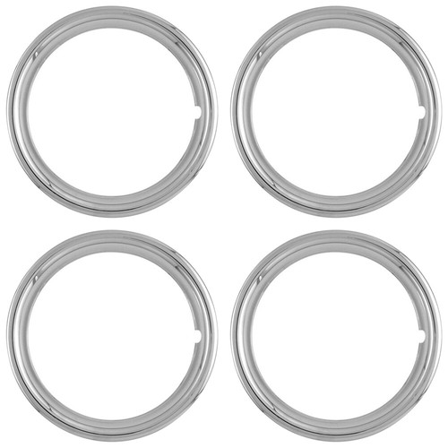 SET OF 4 13" CHROME WHEEL TRIM RINGS BEAUTY RIM RING GLAMOUR BANDS ...