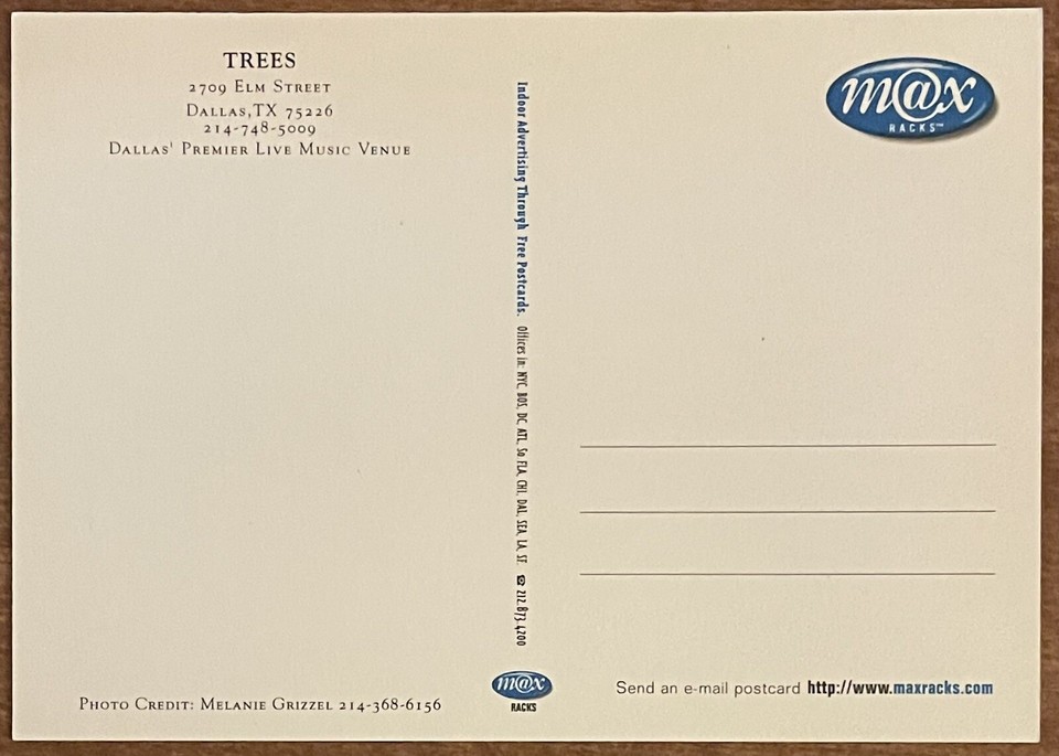 Trees Live Music Venue 2709 Elm Dallas Texas TX, Advertising Promo ...