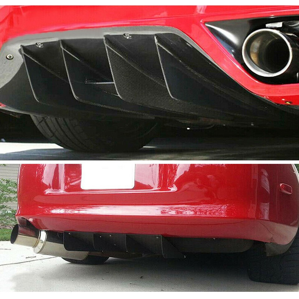 Universal Unpainted Rear Bumper Diffuser Lower Splitter Fins Underbody ...