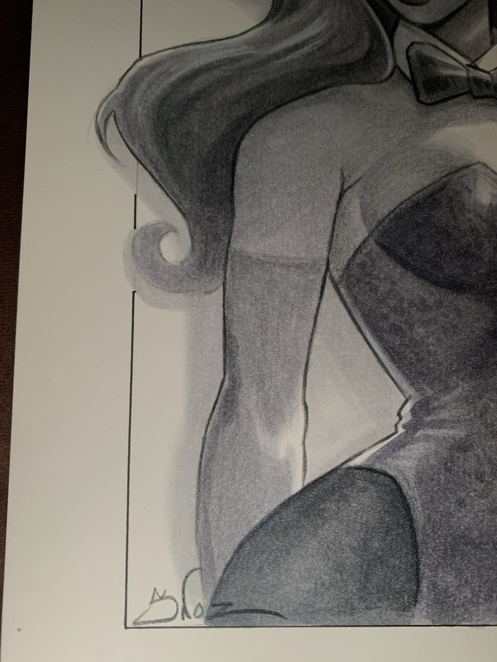 1/1 Original art Jessica Rabbit pin-up 12X9 inches on arches paper ...