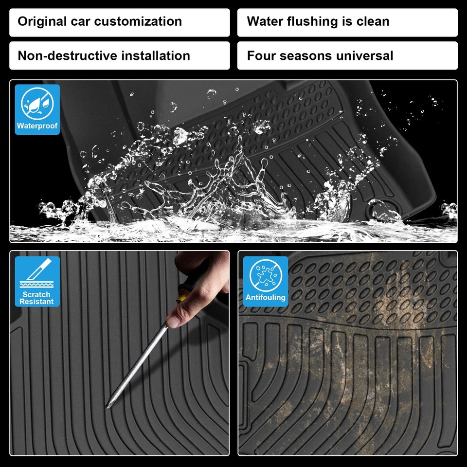 Alfombrillas para Volkswagen Jetta Sedán 2012-2018 Negro Todo Clima TPE ...