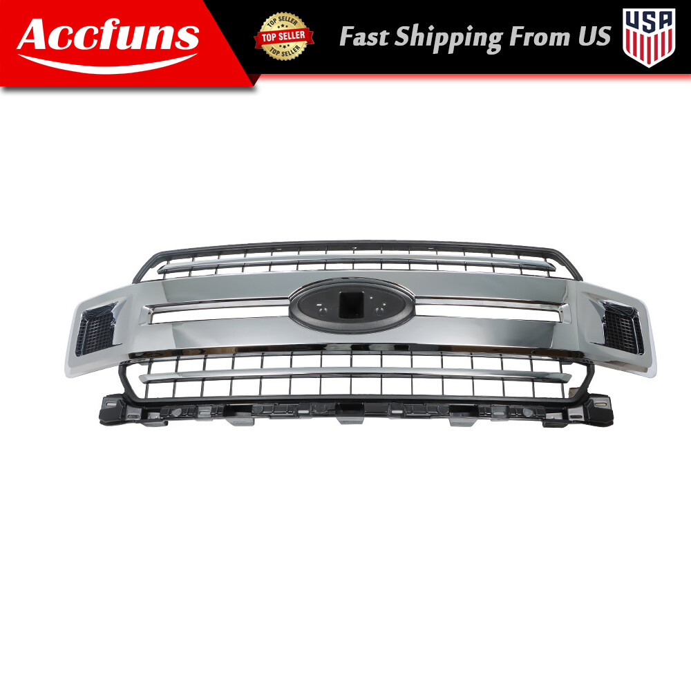 Front Radiator Bumper Grille Assembly Chrome Trim Grill For 2018-2020 ...
