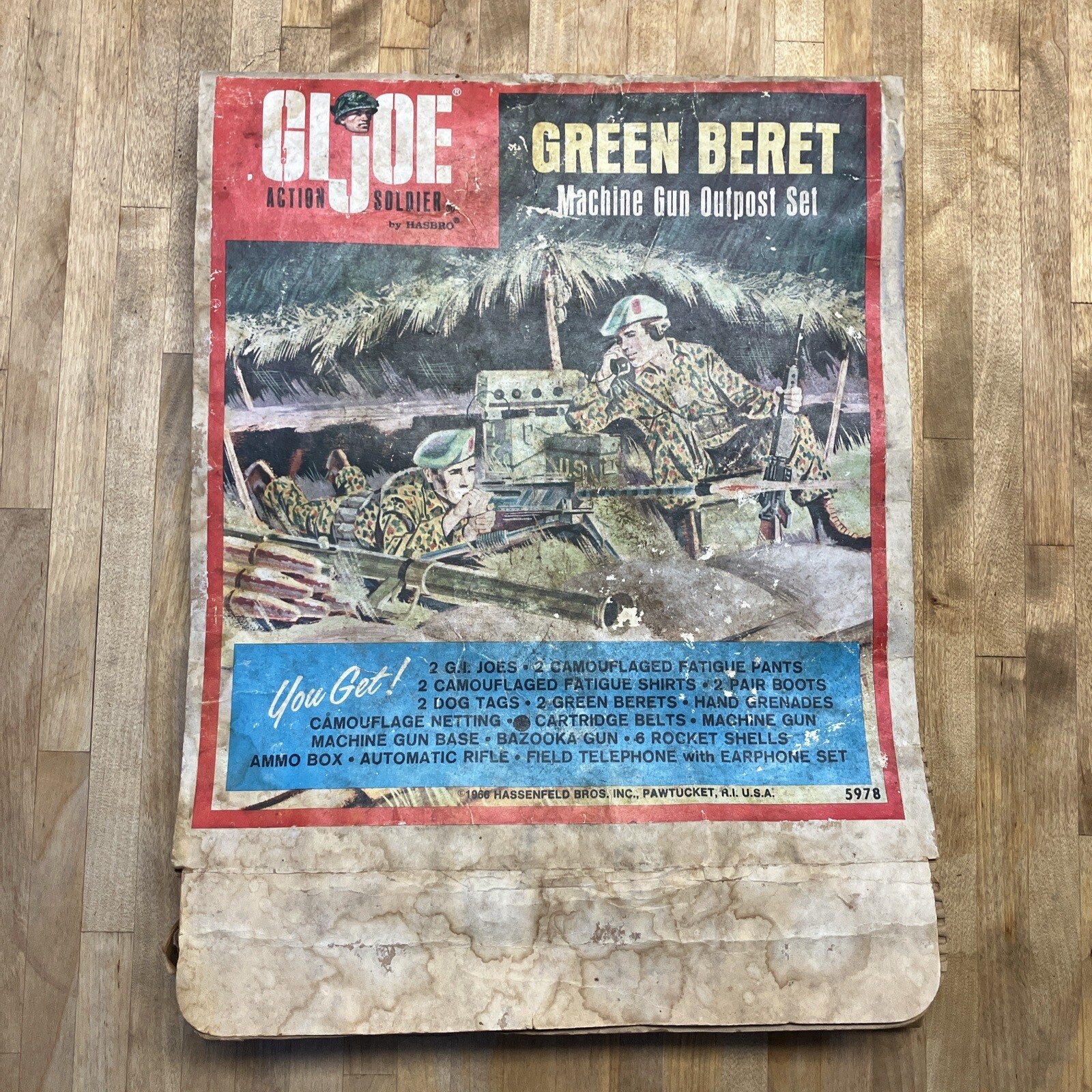 Original 1966 GI Joe 12" Green Beret Machine Gun Outpost 5978 w box ...