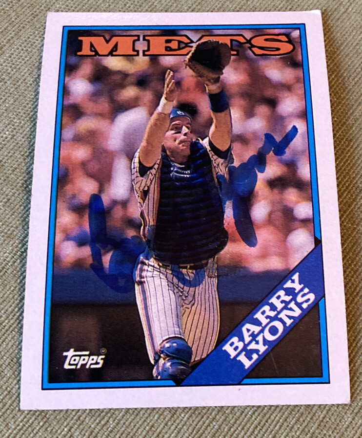 Barry Lyons Signed Autographed 1988 Topps Baseball Card #633 New York ...