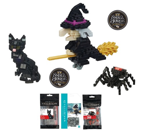 Nanoblock Halloween Triple- Redback Spider, Black Cat & Witch FREE ...
