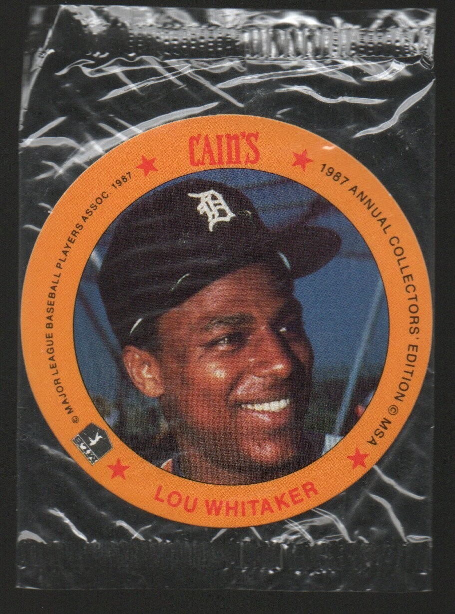 Lou Whitaker 1987 Cain's Snack Time Detroit Tigers Discs #8 Factory ...