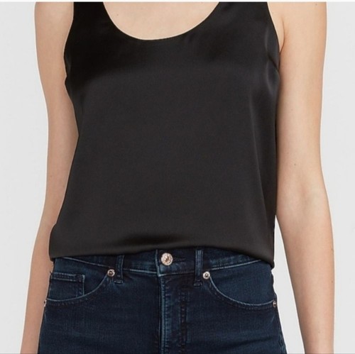 Express Reversible Satin Scoop Neck Tank Top Black/Copper Brown Women's ...