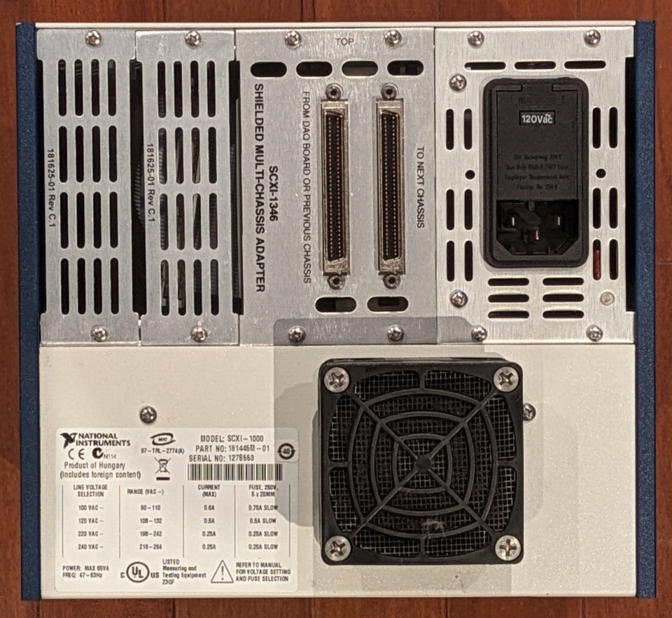 National Instruments NI SCXI-1000 4 Slot AC Chassis + SCXI-1180 + SCXI ...