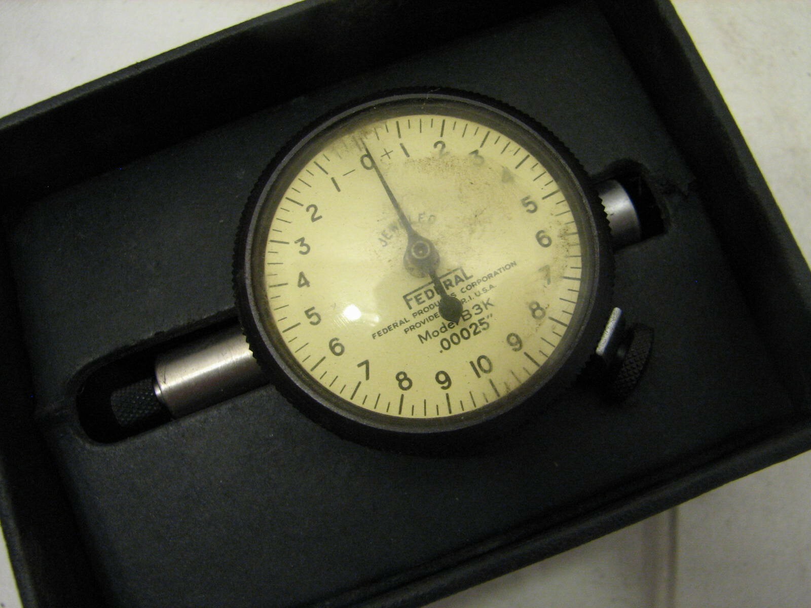 Federal B3K Jeweled Dial Indicator Gauge .00025 w/Box Machinist Tool ...