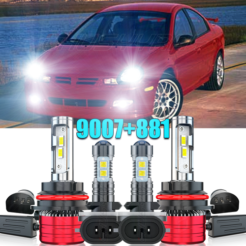 For Plymouth Neon 1995-2000 6000K LED Headlight + Fog Lights Bulbs ...