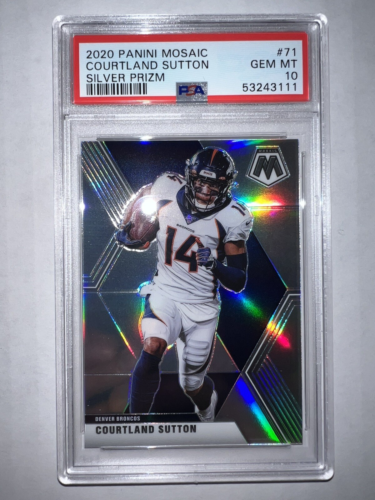 Mosaic NFL 2020 Broncos Courtland Sutton Silver Prizm Card *GEM MINT ...