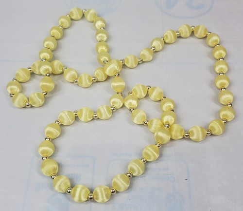 Vintage Lemon Yellow Silk Bead 30" Wrap Necklace Made In Korea | eBay
