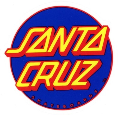 Santa Cruz Skateboard Sticker Gelb Blau Transparent 8cm Gestanzt | eBay.de