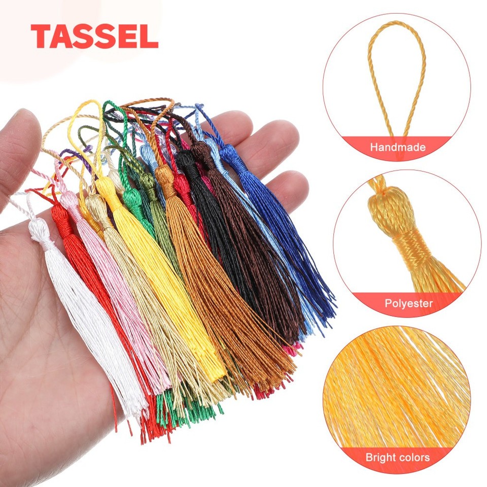100 Pcs Tassels Keychain Bookmark Tassels Charms Key Tassels Bag Charms ...