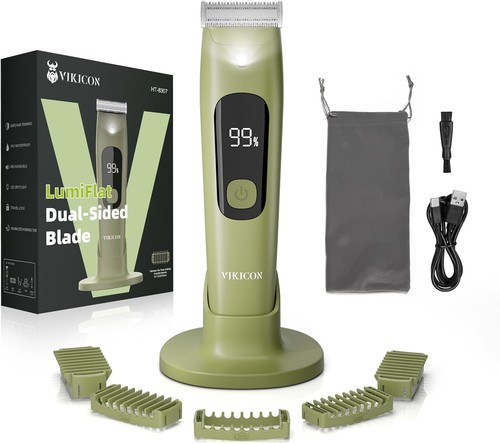 VIKICON Body Hair Trimmer for Men & Women: Safety Electric Razor Green ...