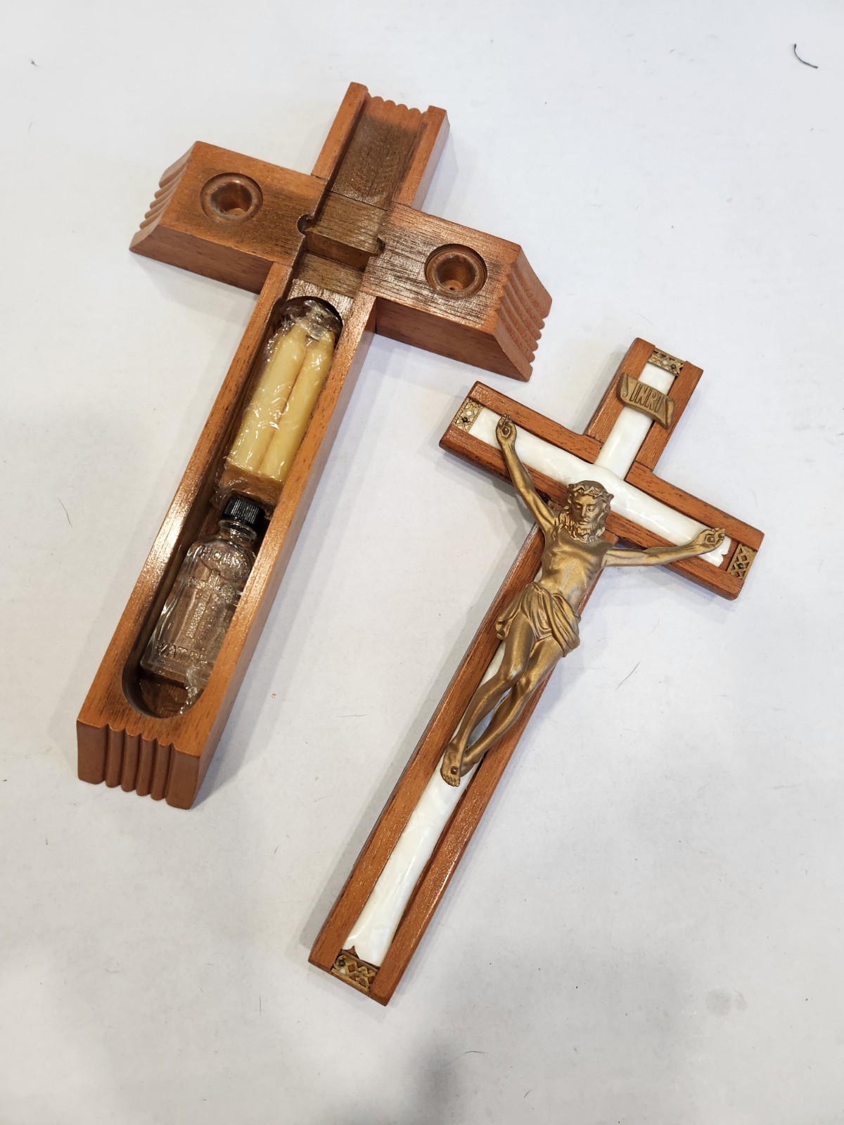 Vintage Crucifix Cross Sick Call Last Rites Kit. Complete!!!!! | eBay