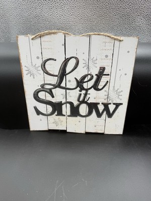 Winter Wall Sign LET IT SNOW 3D Silver Letters 10 x 10 in | eBay