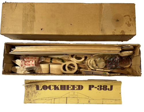 VINTAGE P-38J LIGHTNING U-CONTROL MODEL KIT 48" WINGSPAN FOR B ENGINES ...