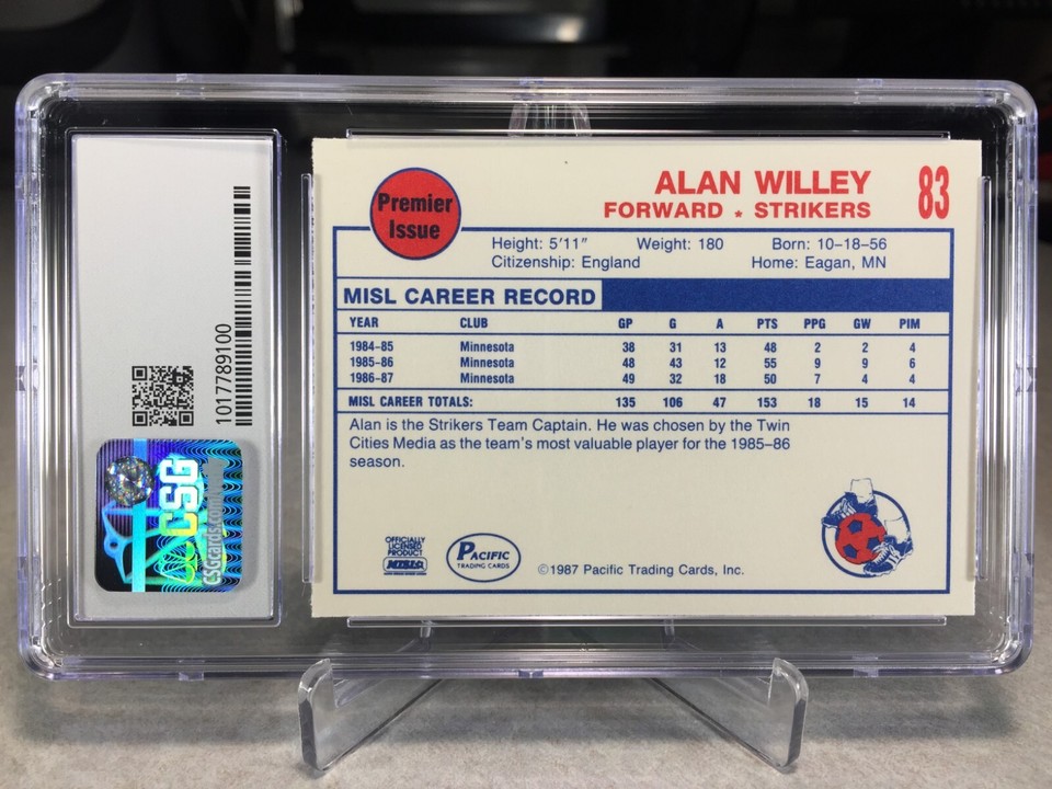 1987 Pacific MISL Alan Willey #83 - CSG 8.5 - Minnesota Strikers | eBay