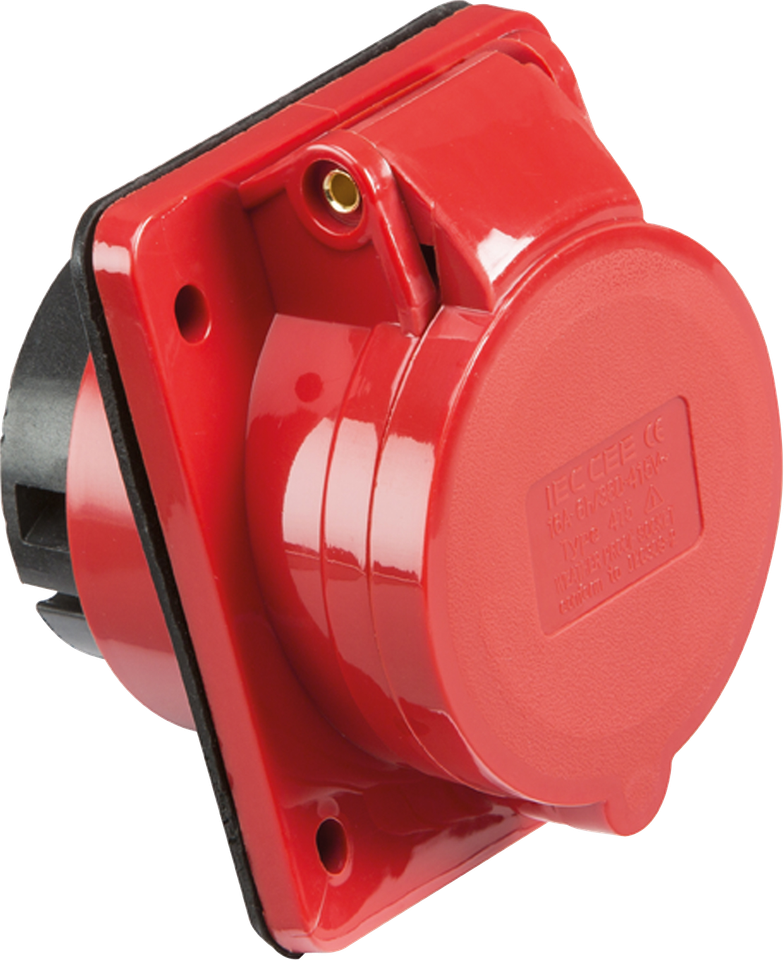 415V 32A 5 PIN RED INDUSTRIAL PLUGS & SOCKETS 3 PHASE 3P+N+E IP44 MALE ...