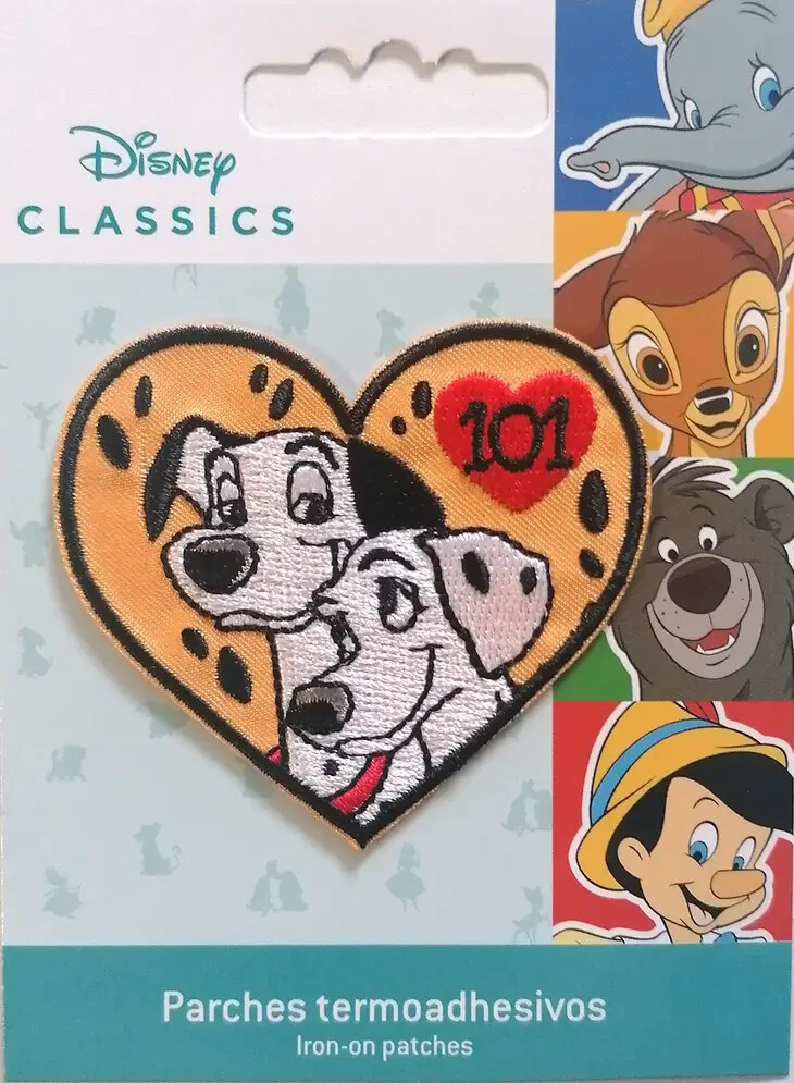 Disney 101 Dalmatians Iron-On Patch: Pongo & Perdita Heart New Free ...