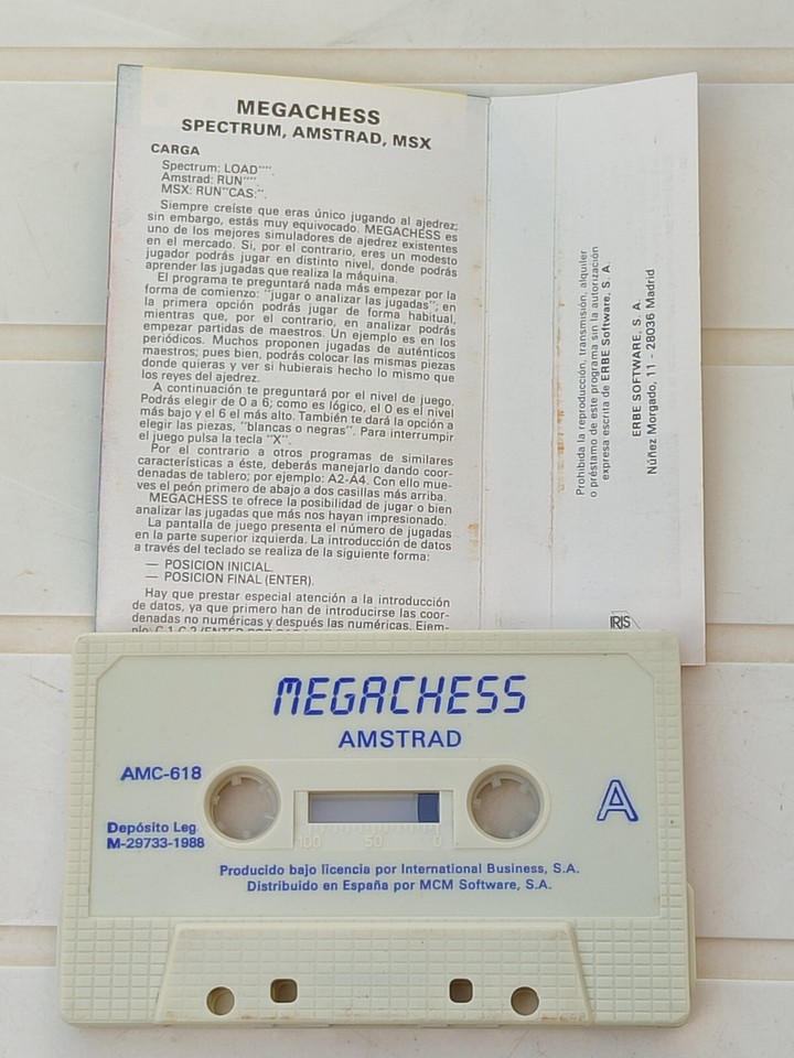 MEGACHESS IBER SOFTWARE AMSTRAD CPC 464 472 664 6128 | eBay