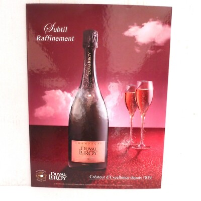 PLAQUE CARTON PUBLICITE CHAMPAGNE DUVAL LEROY 40 cm X 30 cm | eBay