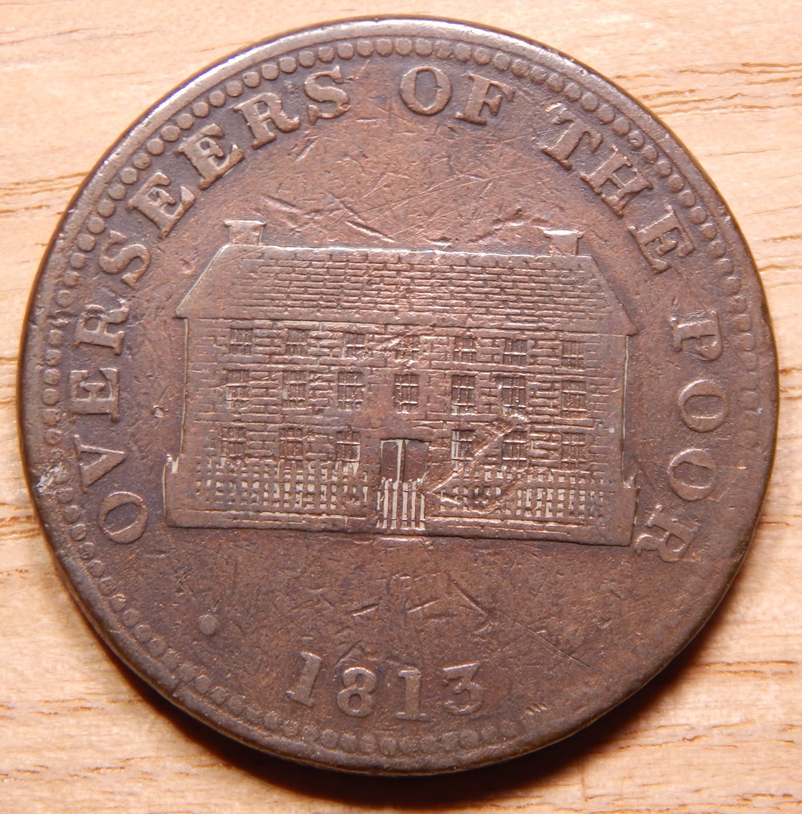 RARE Great Britain 1813 Yorkshire Penny Token Sheffield Overseers of ...